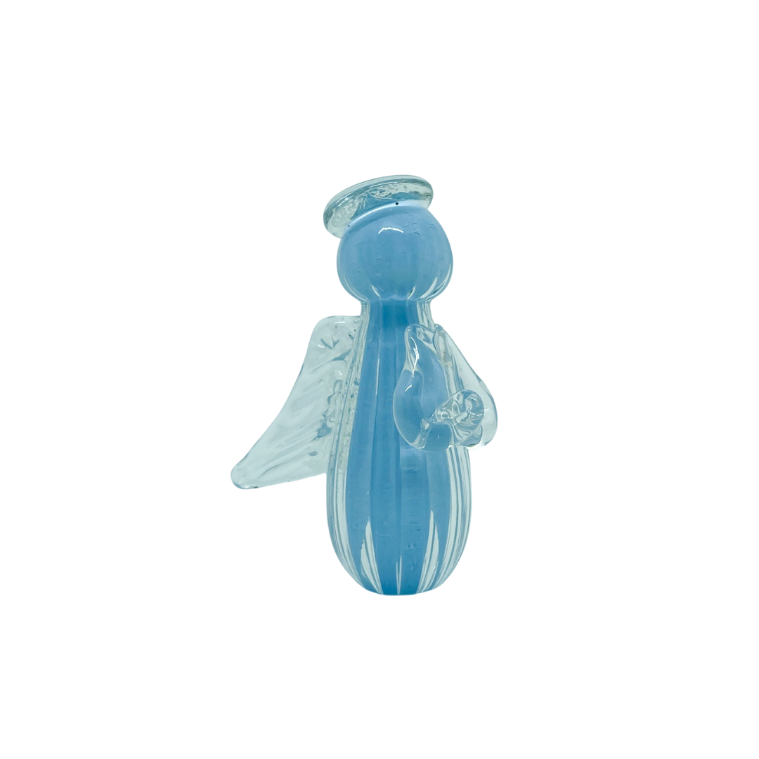 Anjo Uriel PP 6 cm Cristal Murano Azul Claro